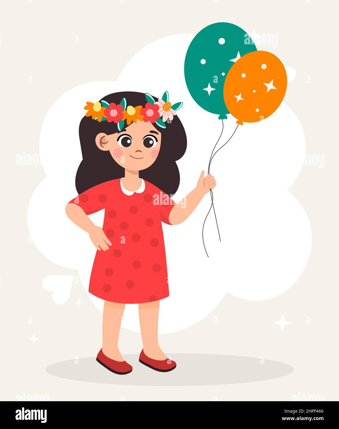 Girl with balloons Stock Vector Image & Art - Alamy