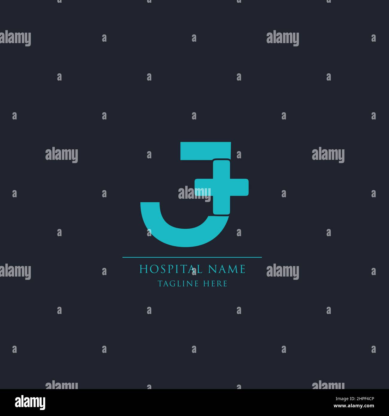 Alphabet J initial letter medical or hospital logo icon Stock Vector ...