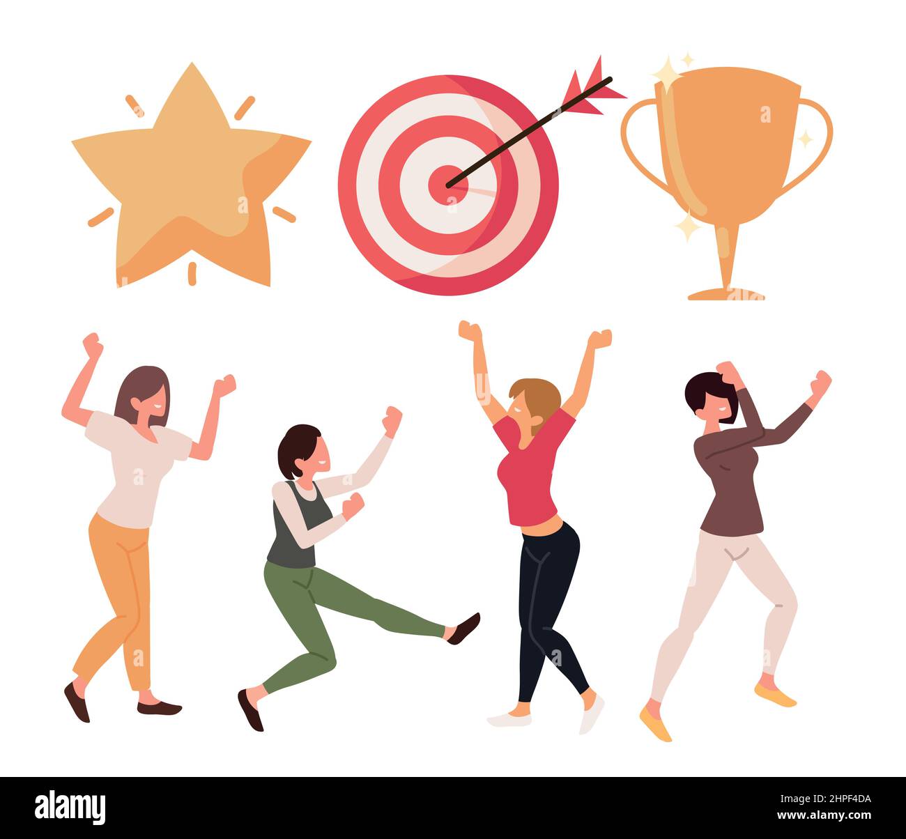 female goal achievement Stock Vector Image & Art - Alamy