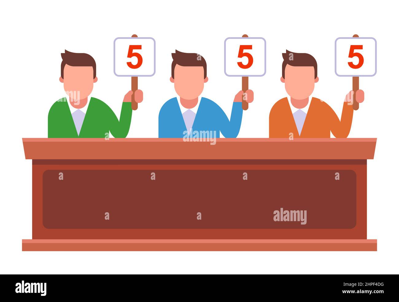 competition where the jury raises the signs and gives marks. flat ...