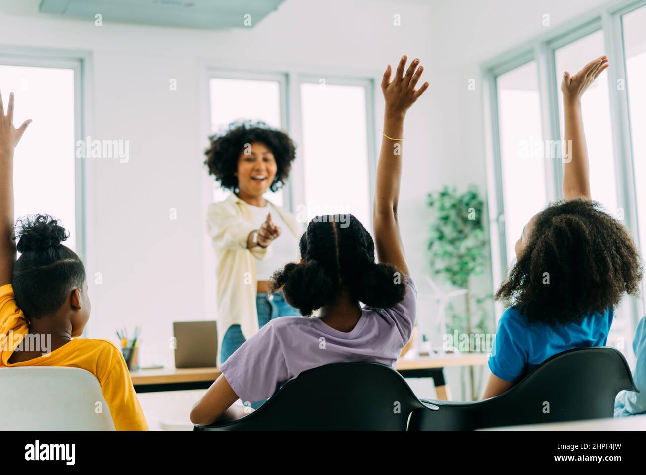Black Students Raising Their Hands