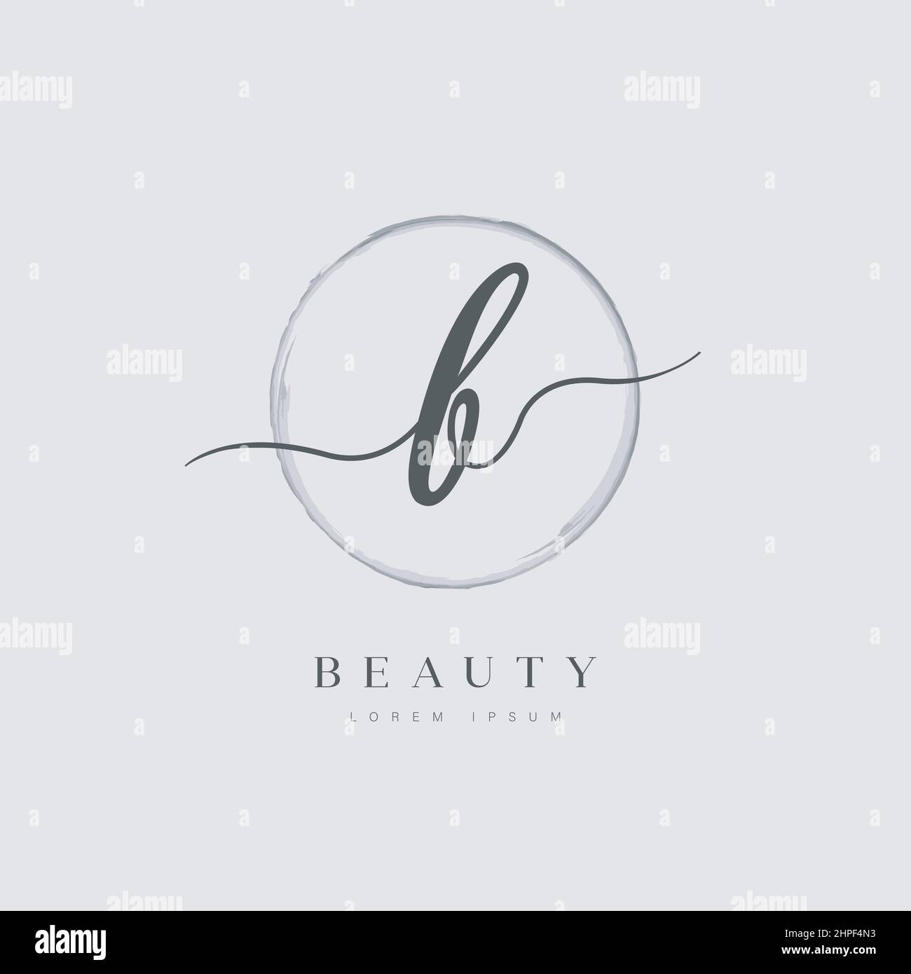 Elegant Initial Letter Type B Logo With Brushed Circle Stock Vector ...