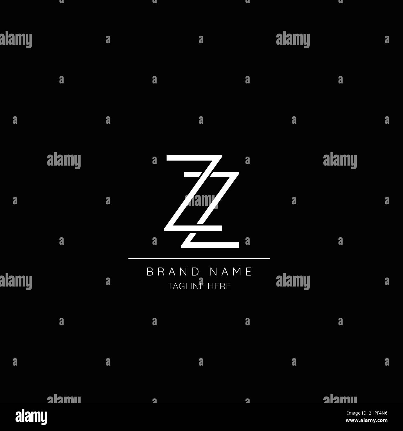 Alphabet ZZ initial letter icon logo Stock Vector Image & Art - Alamy