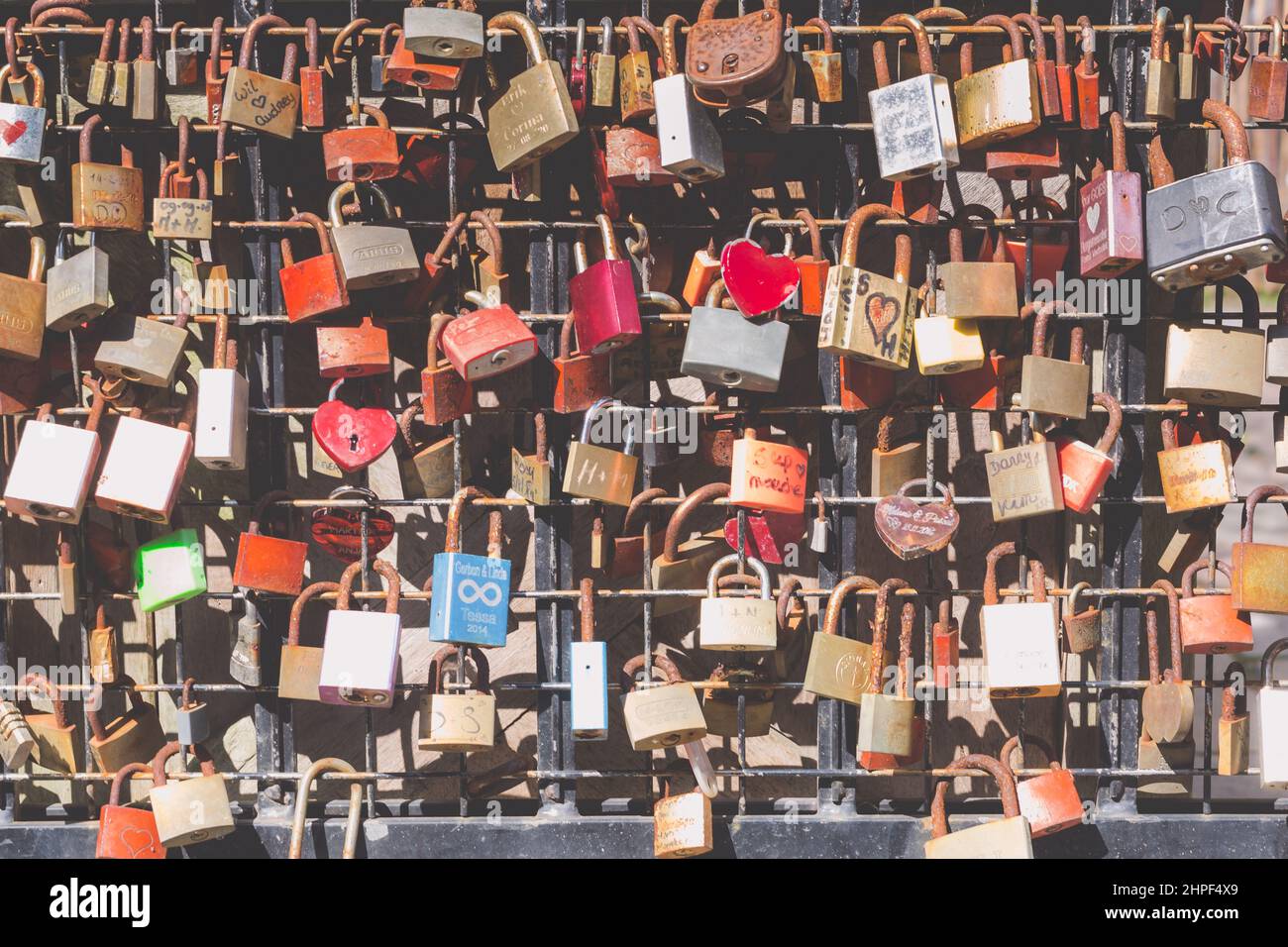 Goes, The Netherlands - May 30, 2021: Background with colorful locks of ...