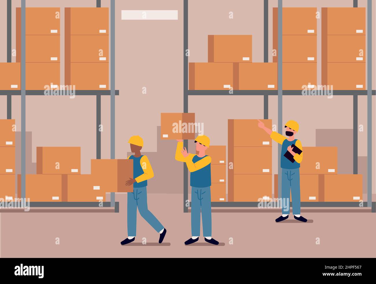 warehouse workers loading Stock Vector Image & Art - Alamy