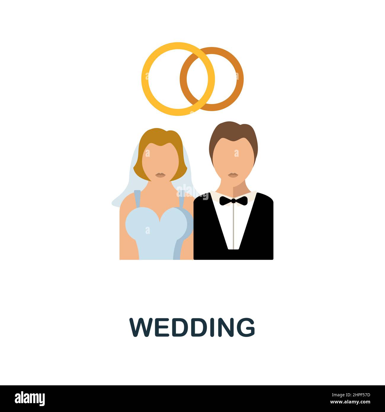 Wedding flat icon. Colored element sign from celebration collection ...