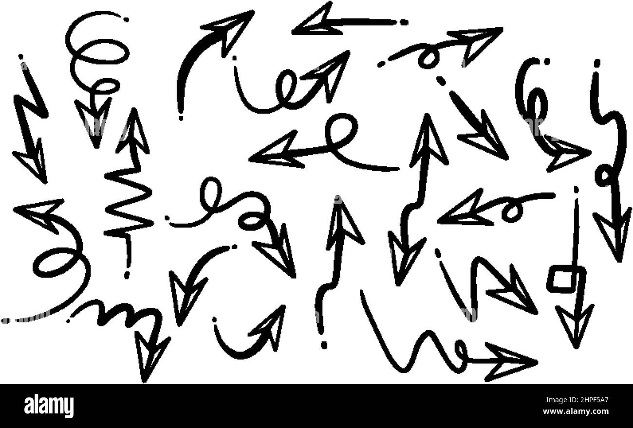 Set of arrows in different directions on white background illustration ...