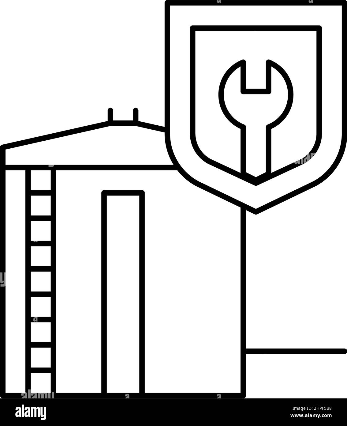 installation of storage tank line icon vector illustration Stock Vector ...