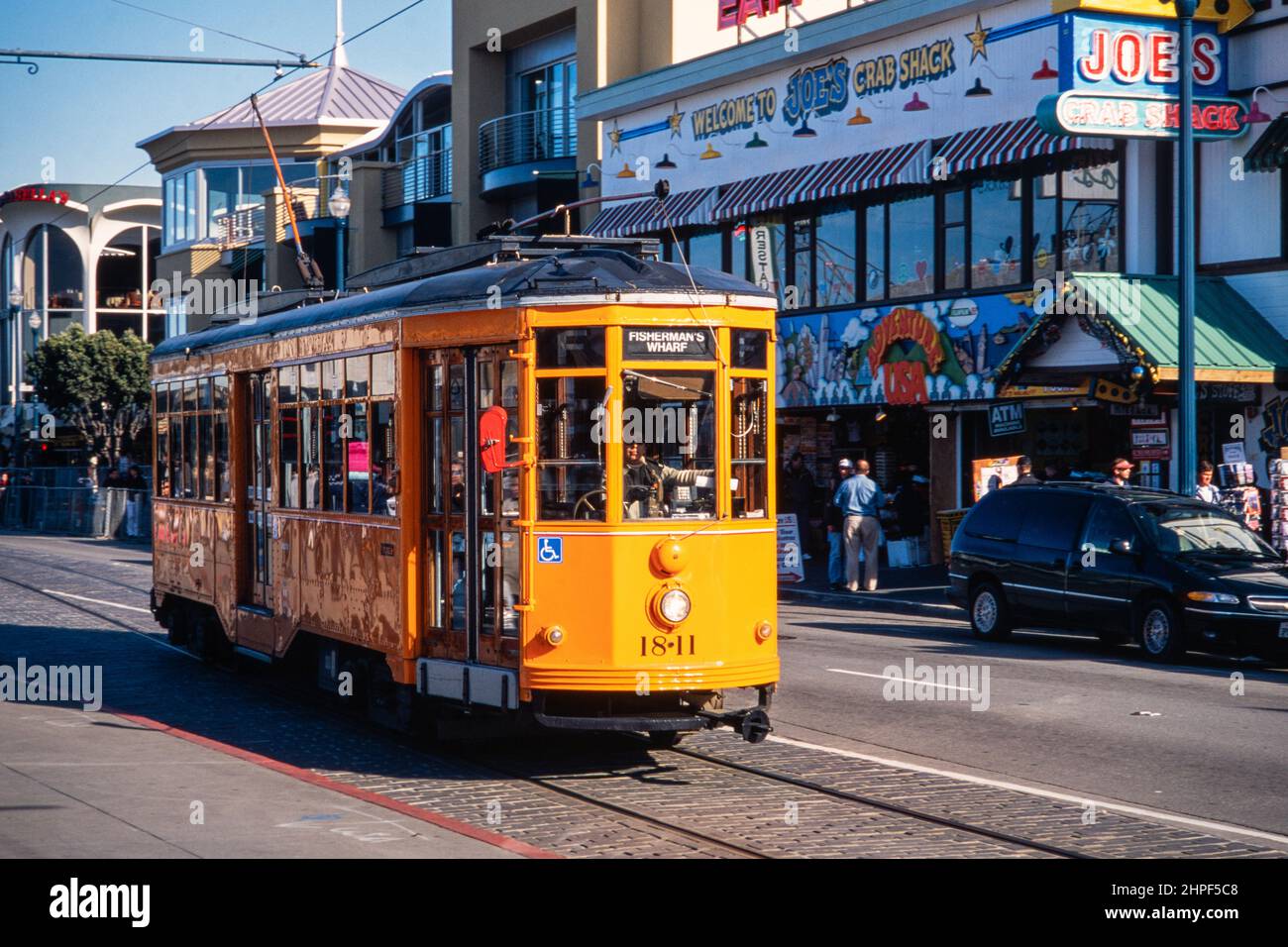 A classic electric street car in San Francisco, California. Streetcar ...