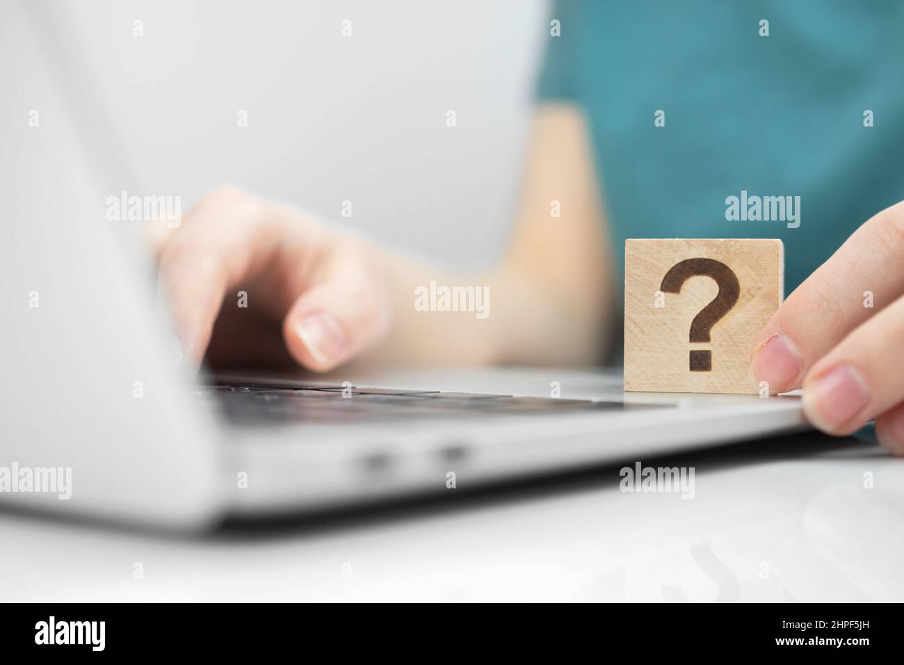 Customer care and support concept background. FAQ question mark icon on ...