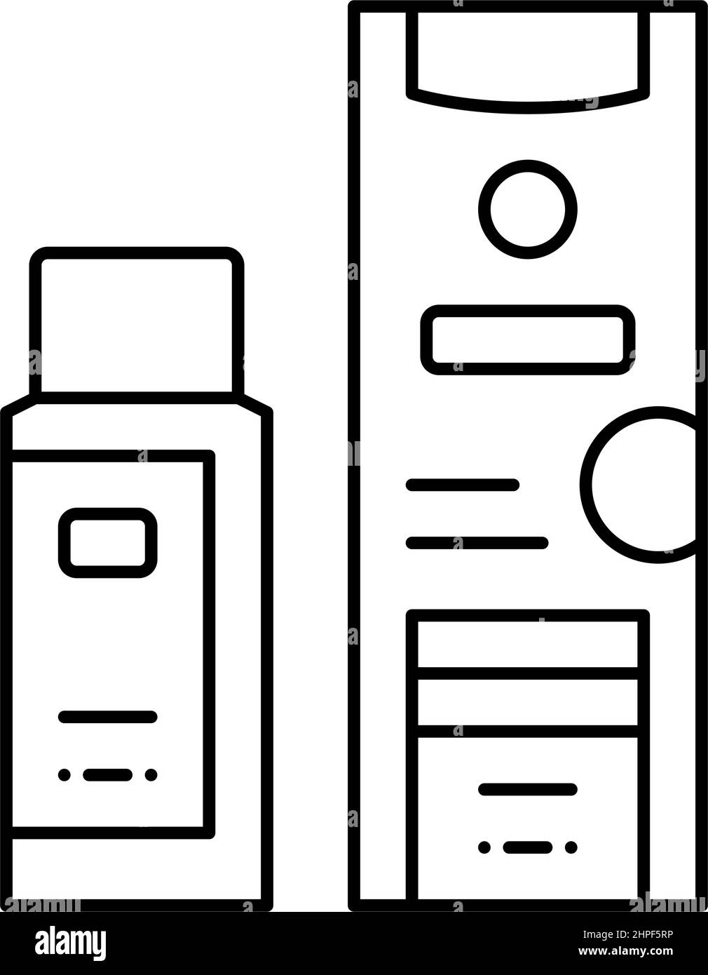 clarifier and oxide packages for hair coloring line icon vector ...
