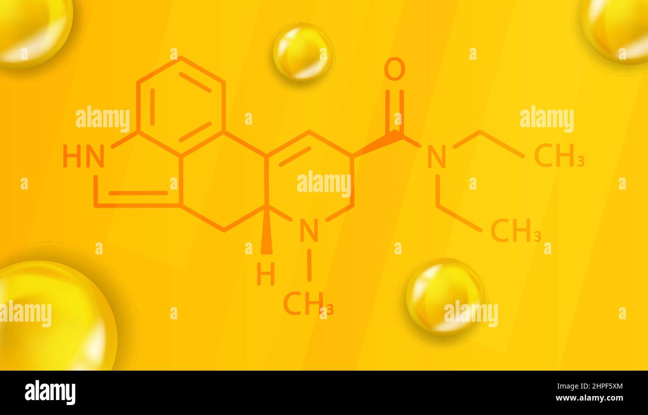 LSD chemical formula. LSD 3D Realistic chemical molecular structure ...