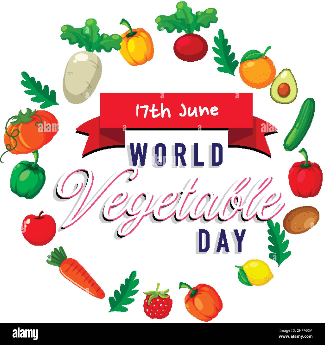 World Vegetable Day banner with vegetables and fruits illustration ...