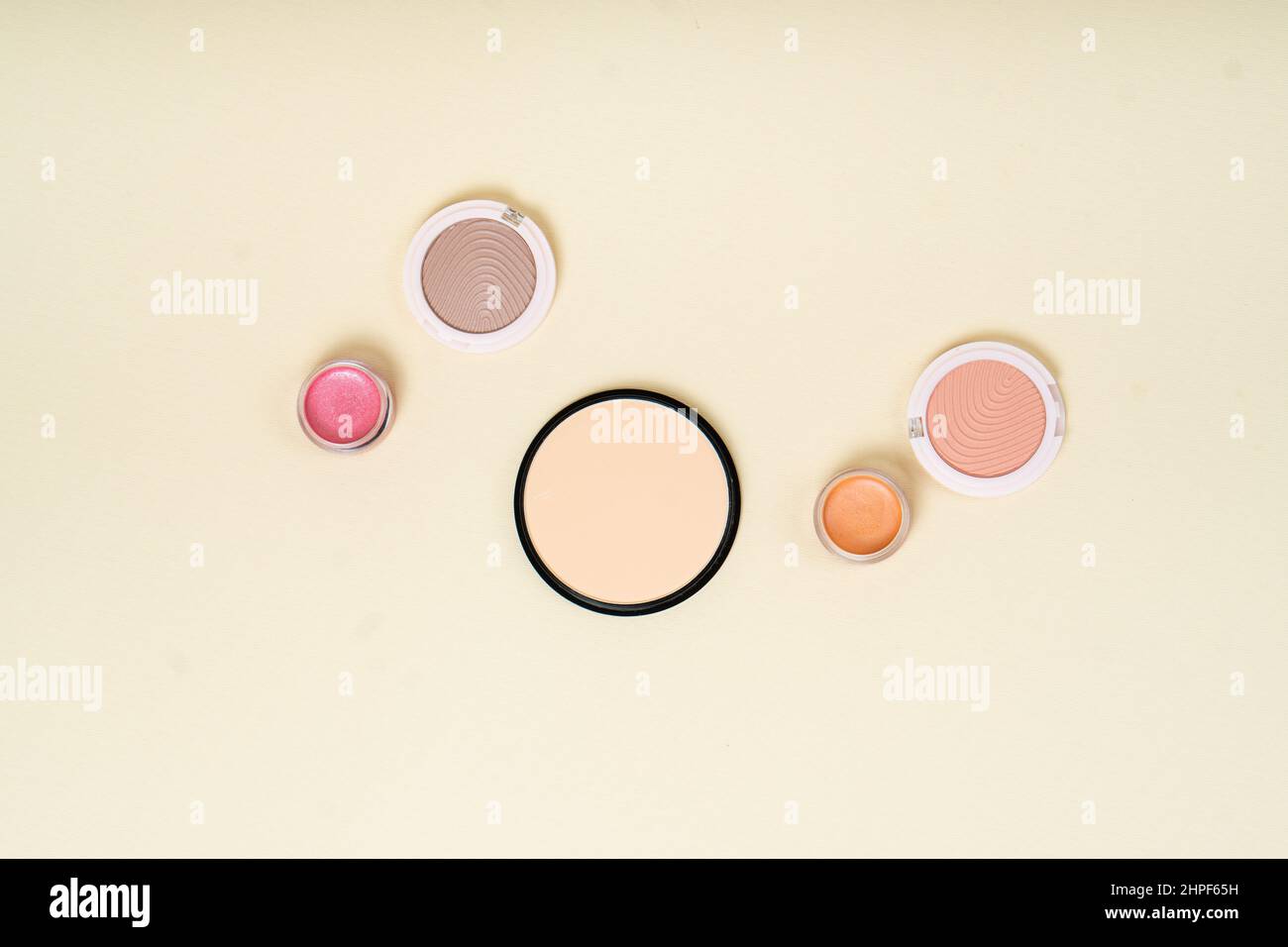 Group of cosmetic and makeup products on studio background Stock Photo ...