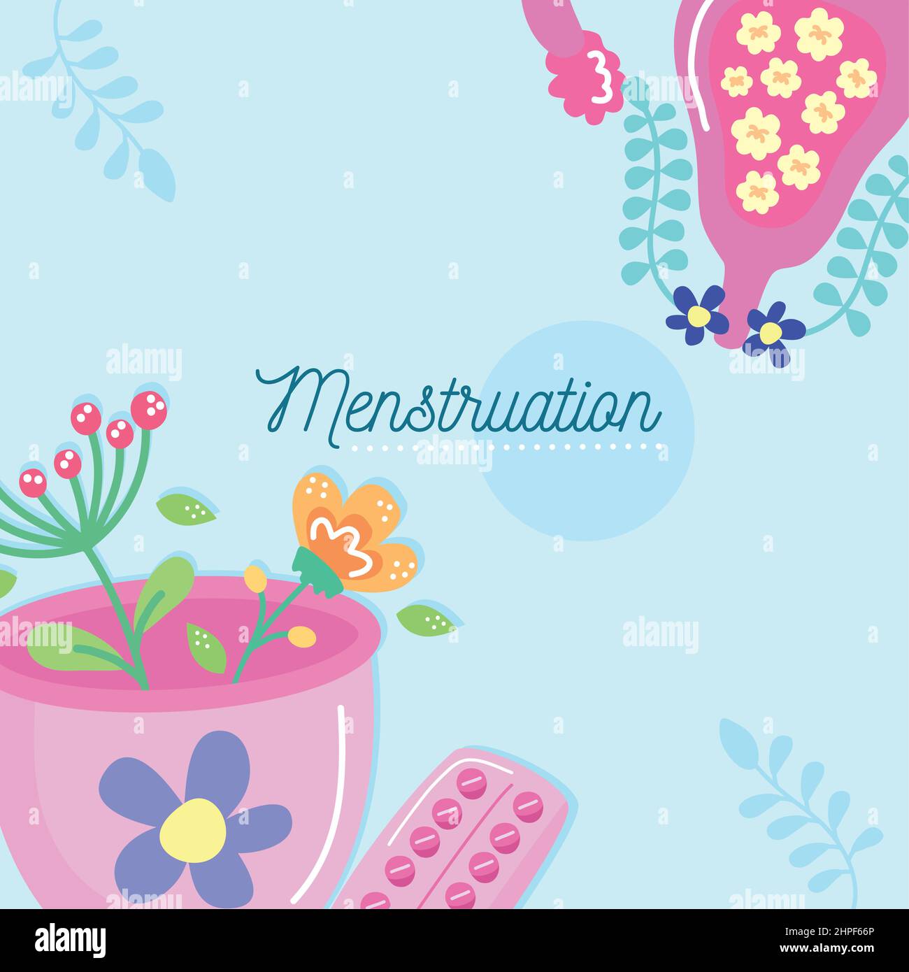 menstruation lettering postcard with icons Stock Vector Image & Art - Alamy
