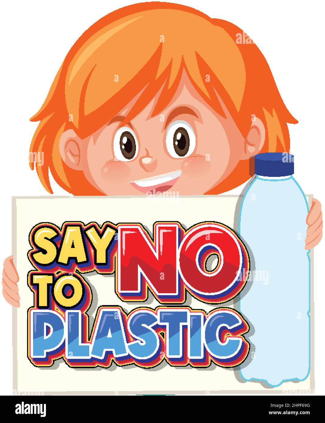 Say no to plastic typography design illustration Stock Vector Image ...