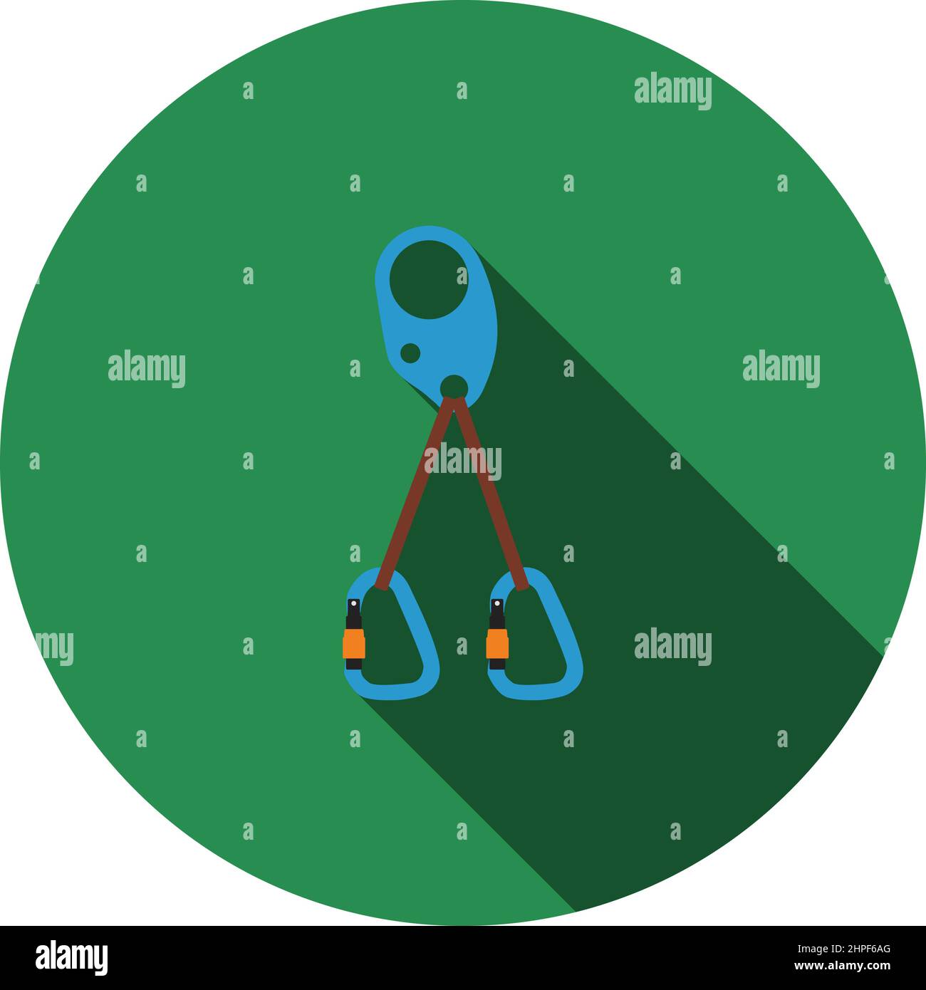 Alpinist Self Rescue System Icon. Flat Circle Stencil Design With Long ...