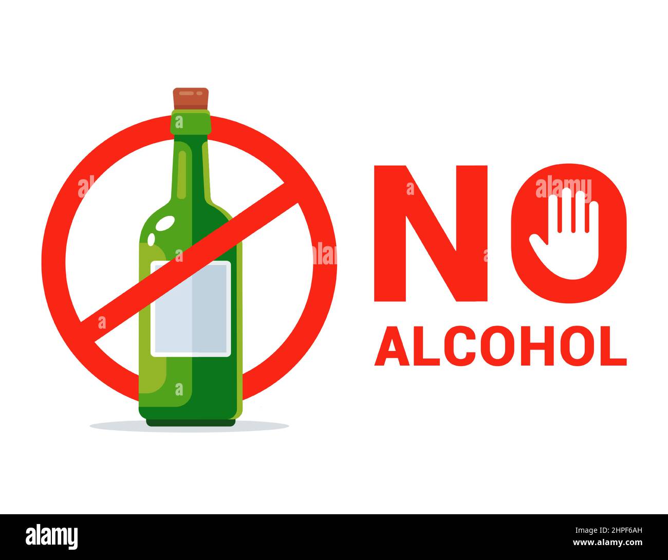 No Alcohol Symbol Ban On Alcohol No Alcohol Law Flat Vector