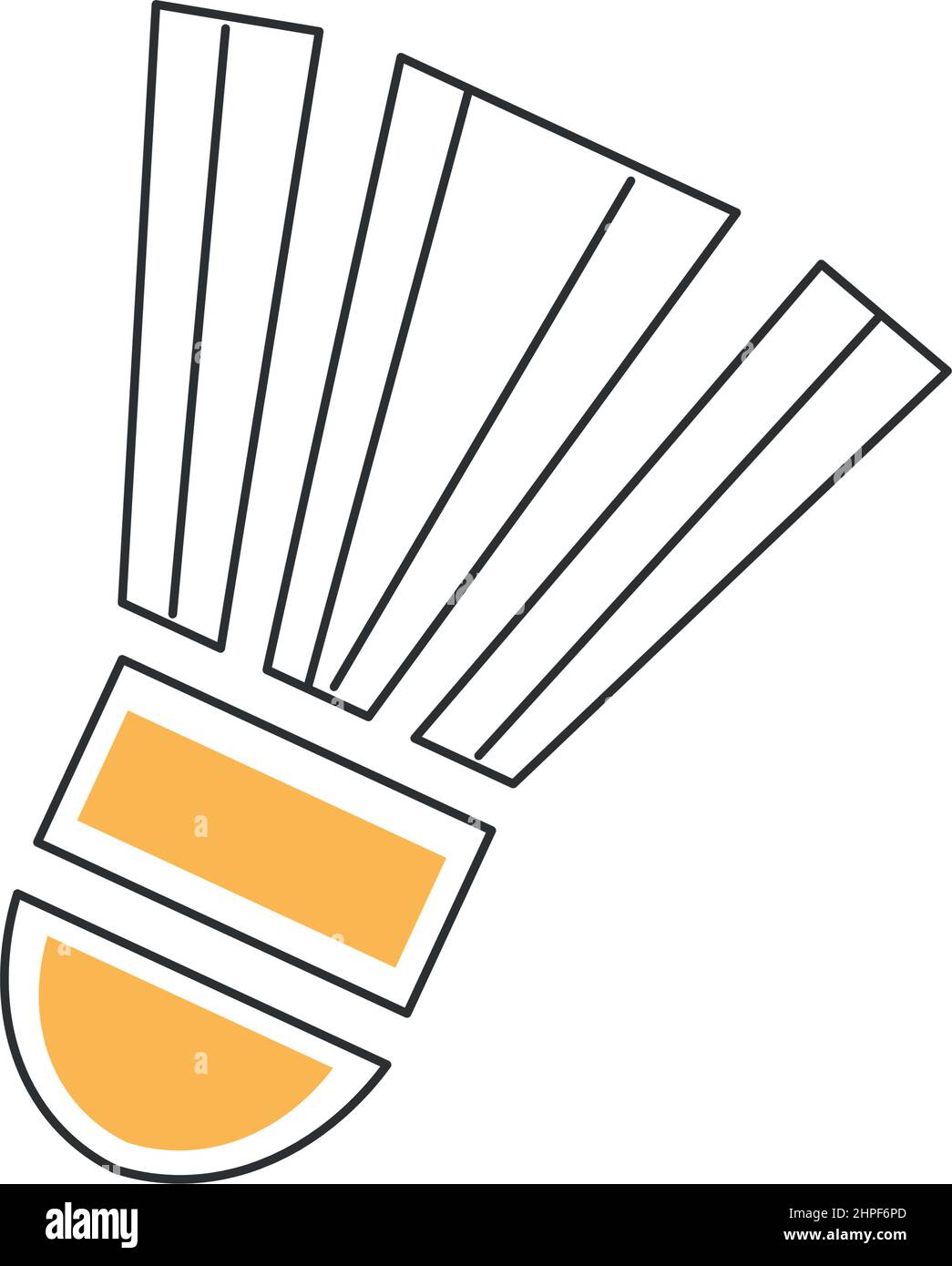 Stylish thin line badminton shuttlecock icon isolated on white ...