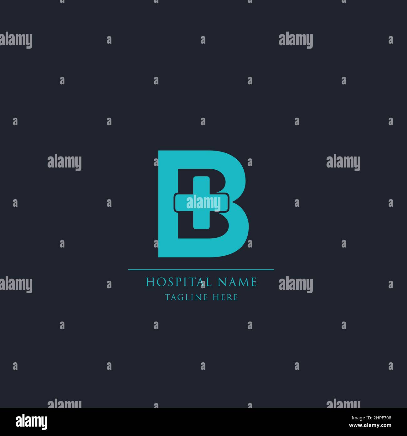 Alphabet B initial letter medical or hospital logo icon Stock Vector ...