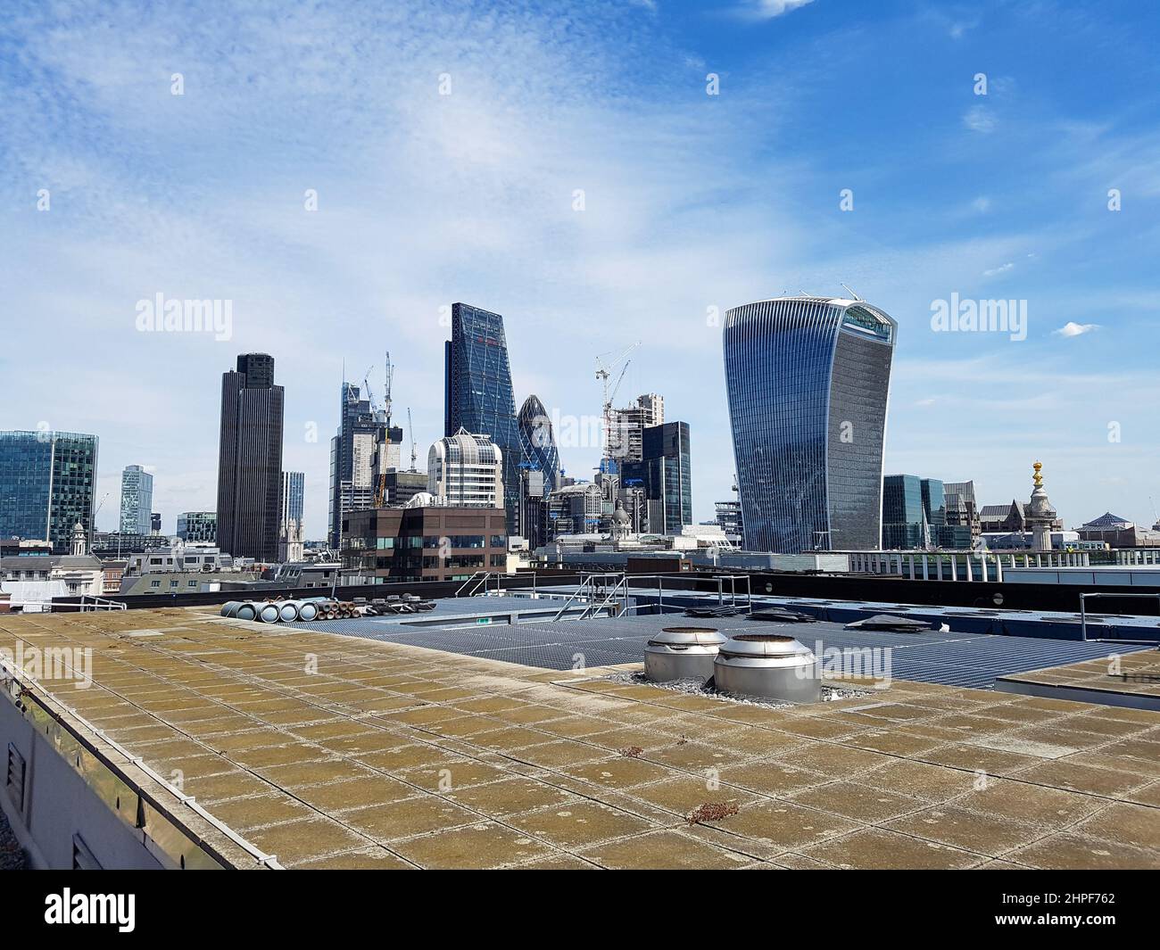 A unique view of the city of London taken from an office rooftop Stock ...