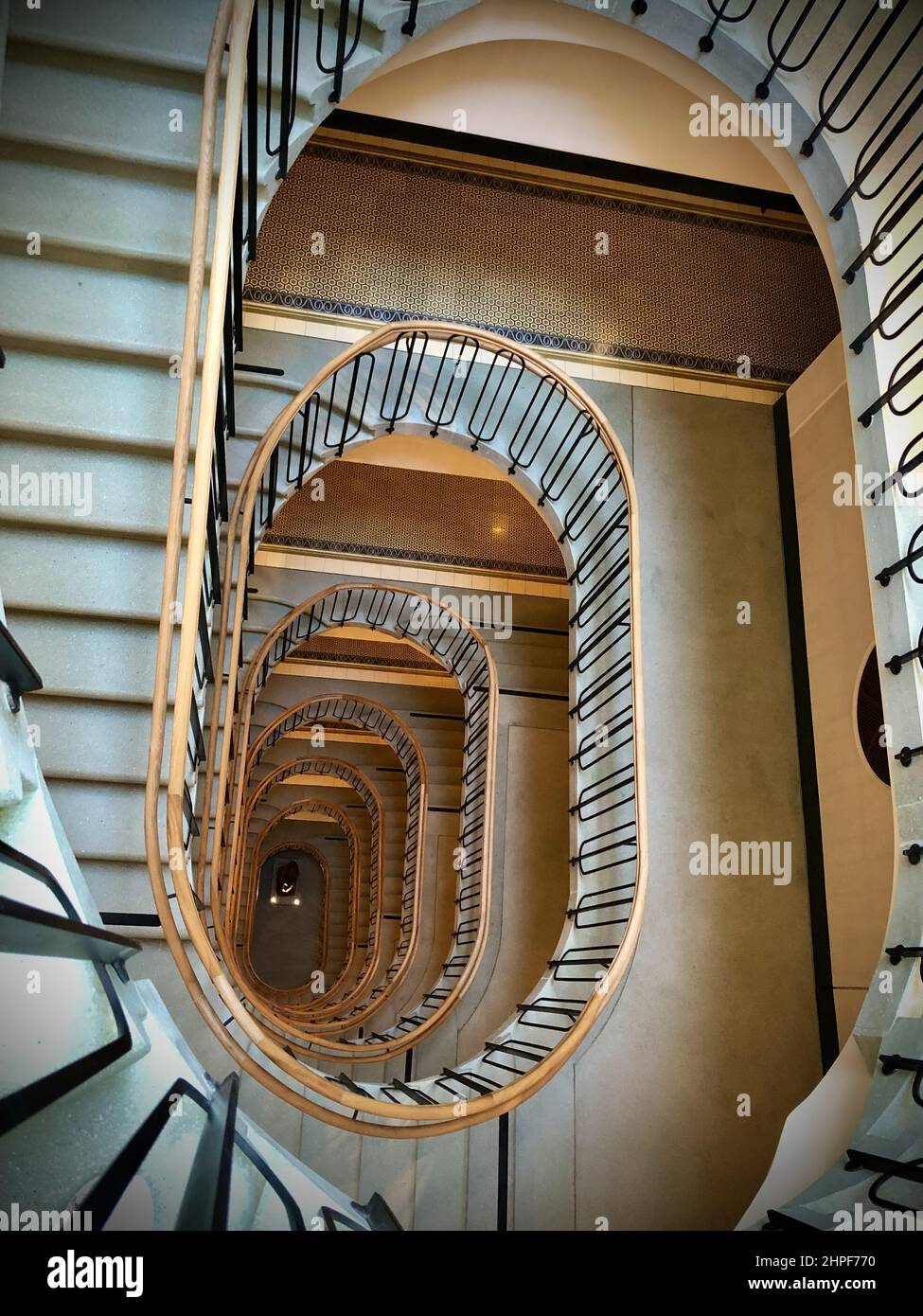 Spiral hotel staircase from above, Vienna Stock Photo - Alamy