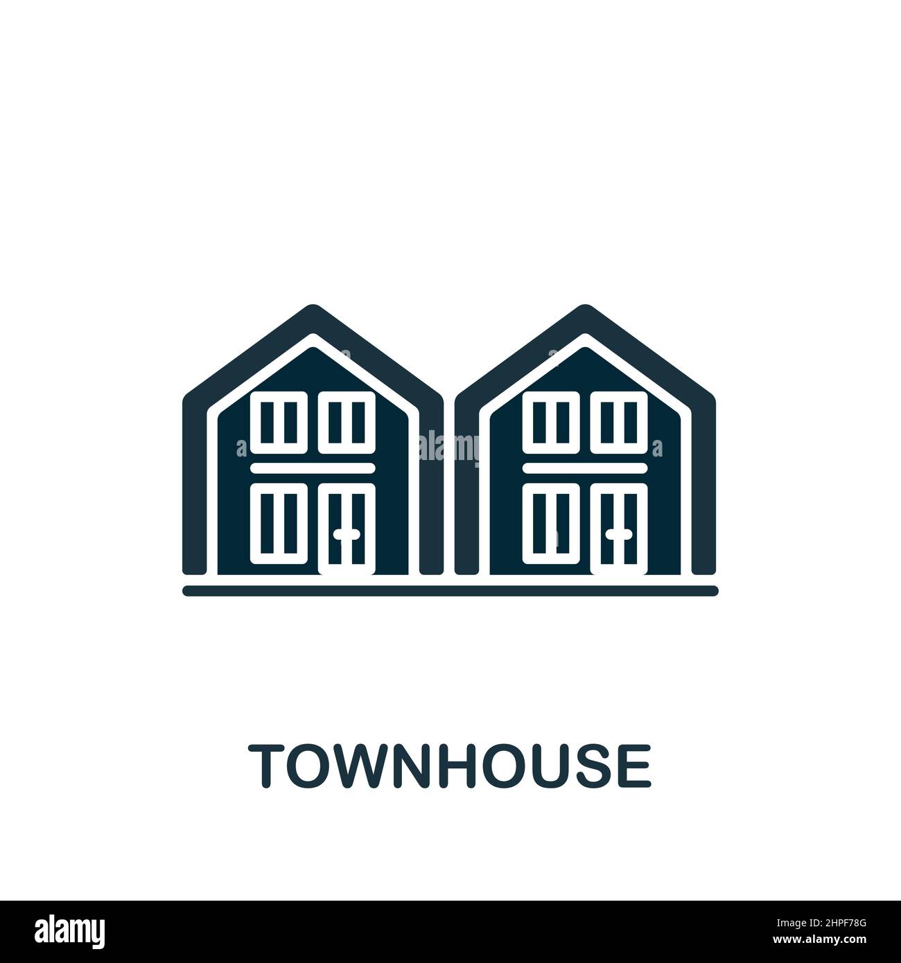 Townhouse icon. Monochrome simple icon for templates, web design and ...