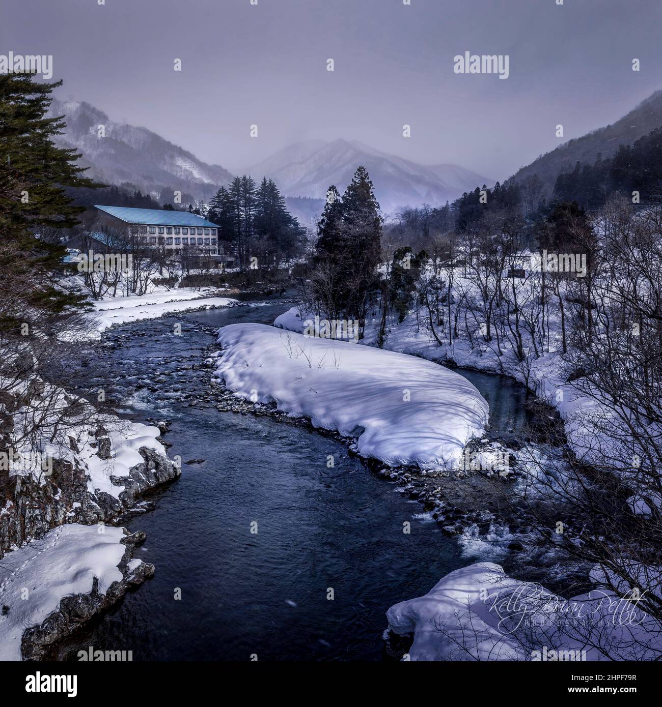 A beautiful countryside winter scene in Japan Stock Photo - Alamy