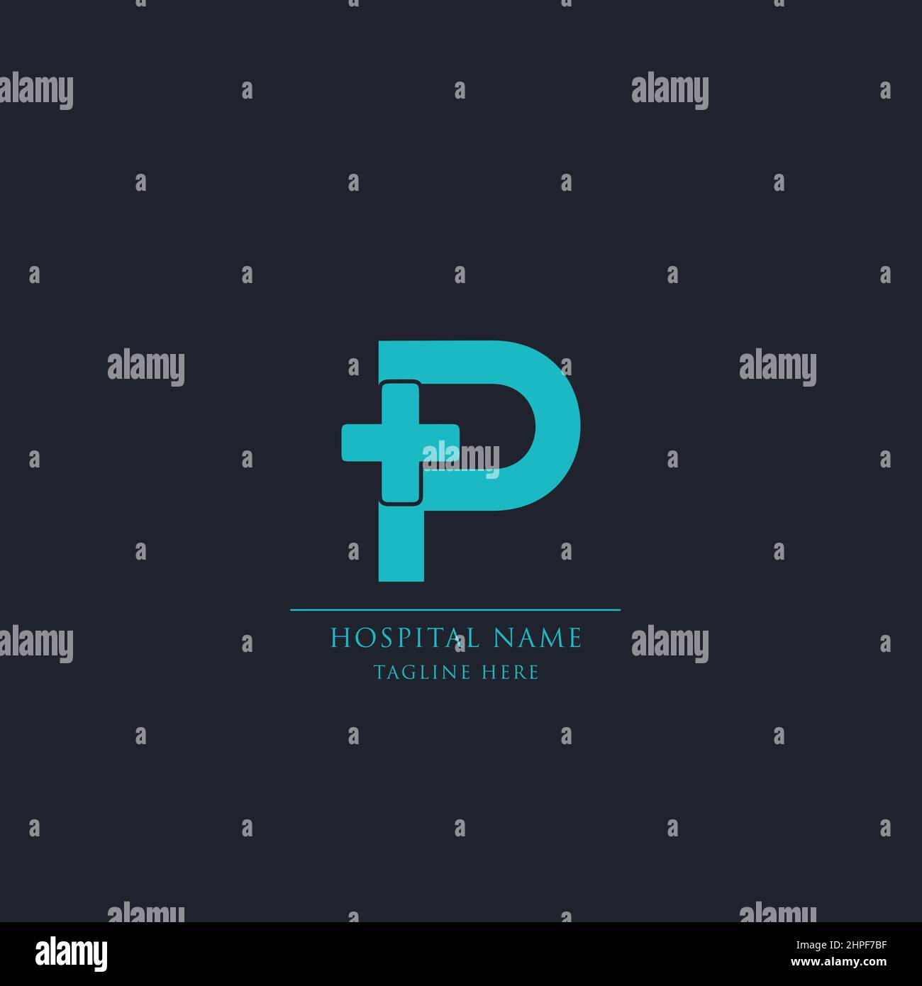Alphabet P initial letter medical or hospital logo icon Stock Vector ...