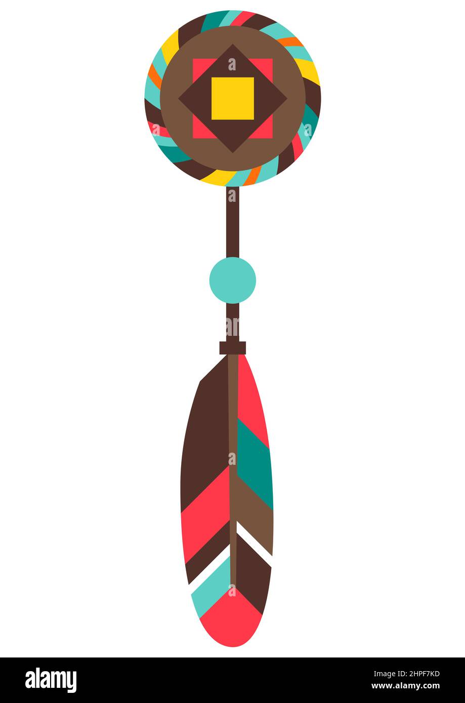 Illustration of american indians earring. Ethnic image in native style ...