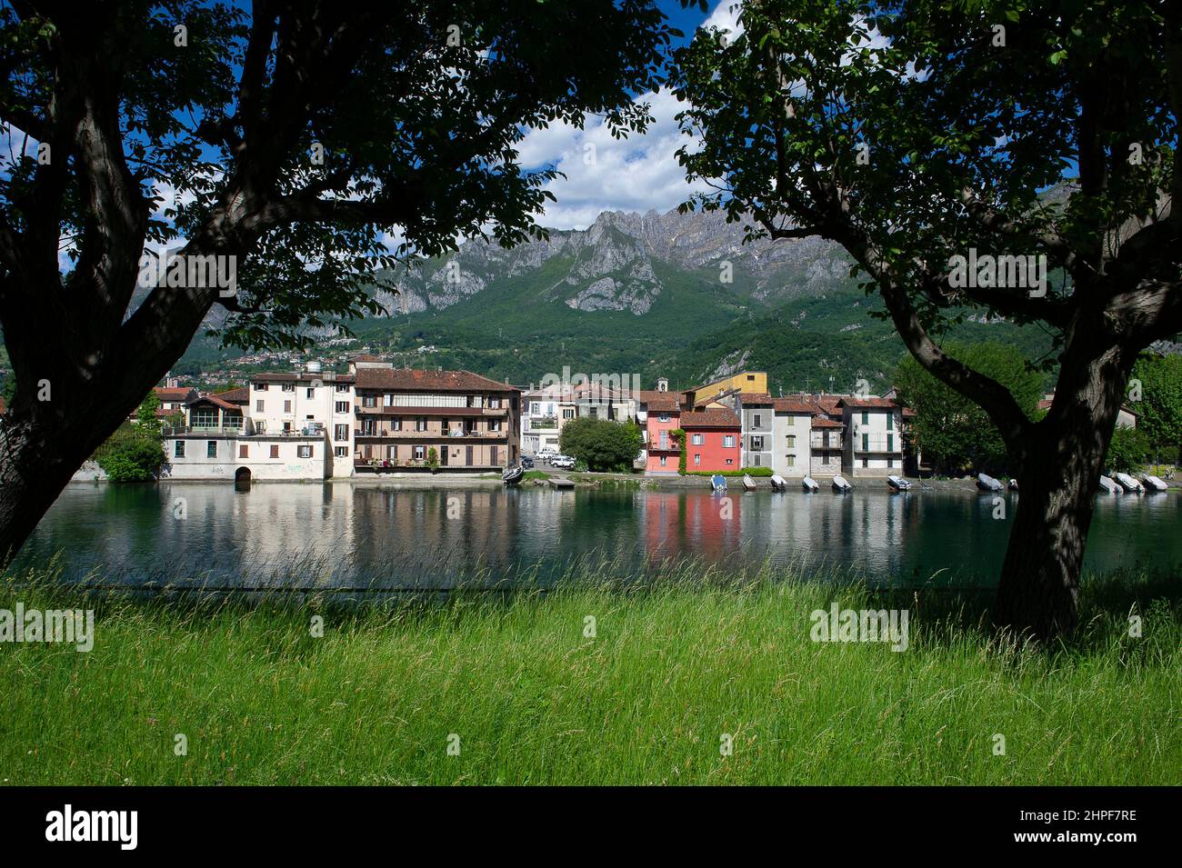 Europe Italy, Lombardy, Lake Como, Lecco city - Pescarenico Stock Photo ...