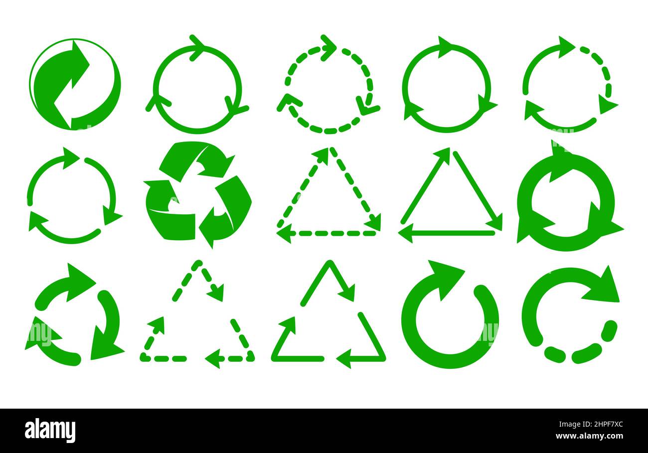 Silhouette circle shape recycle arrows hi-res stock photography and images - Alamy