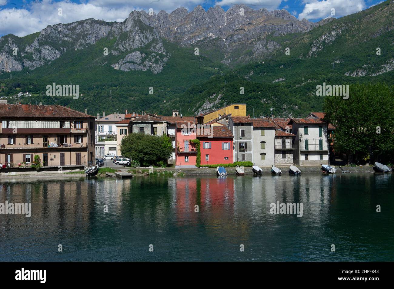 Europe Italy, Lombardy, Lake Como, Lecco city - Pescarenico Stock Photo ...