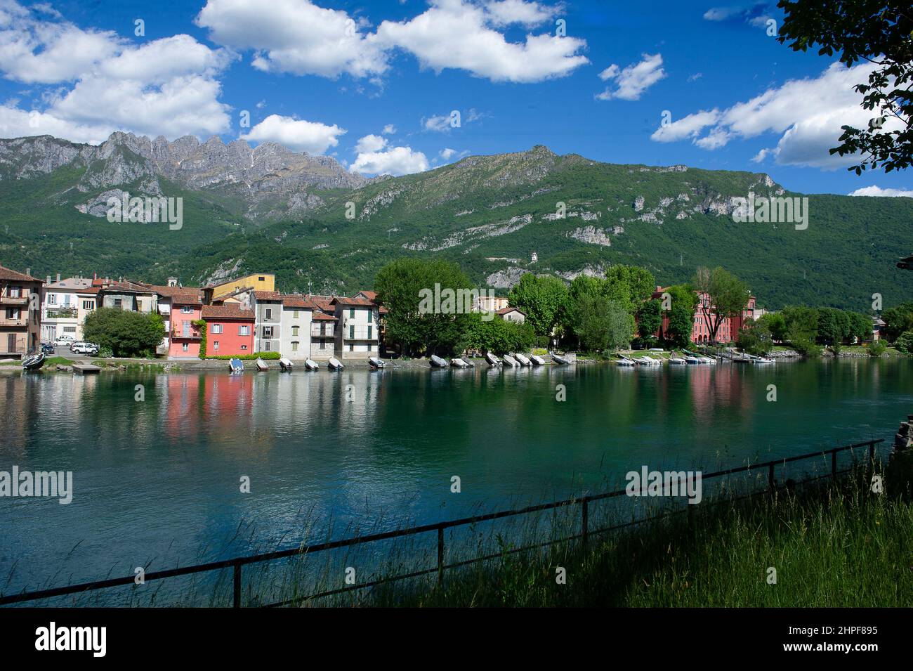 Europe Italy, Lombardy, Lake Como, Lecco city - Pescarenico Stock Photo ...