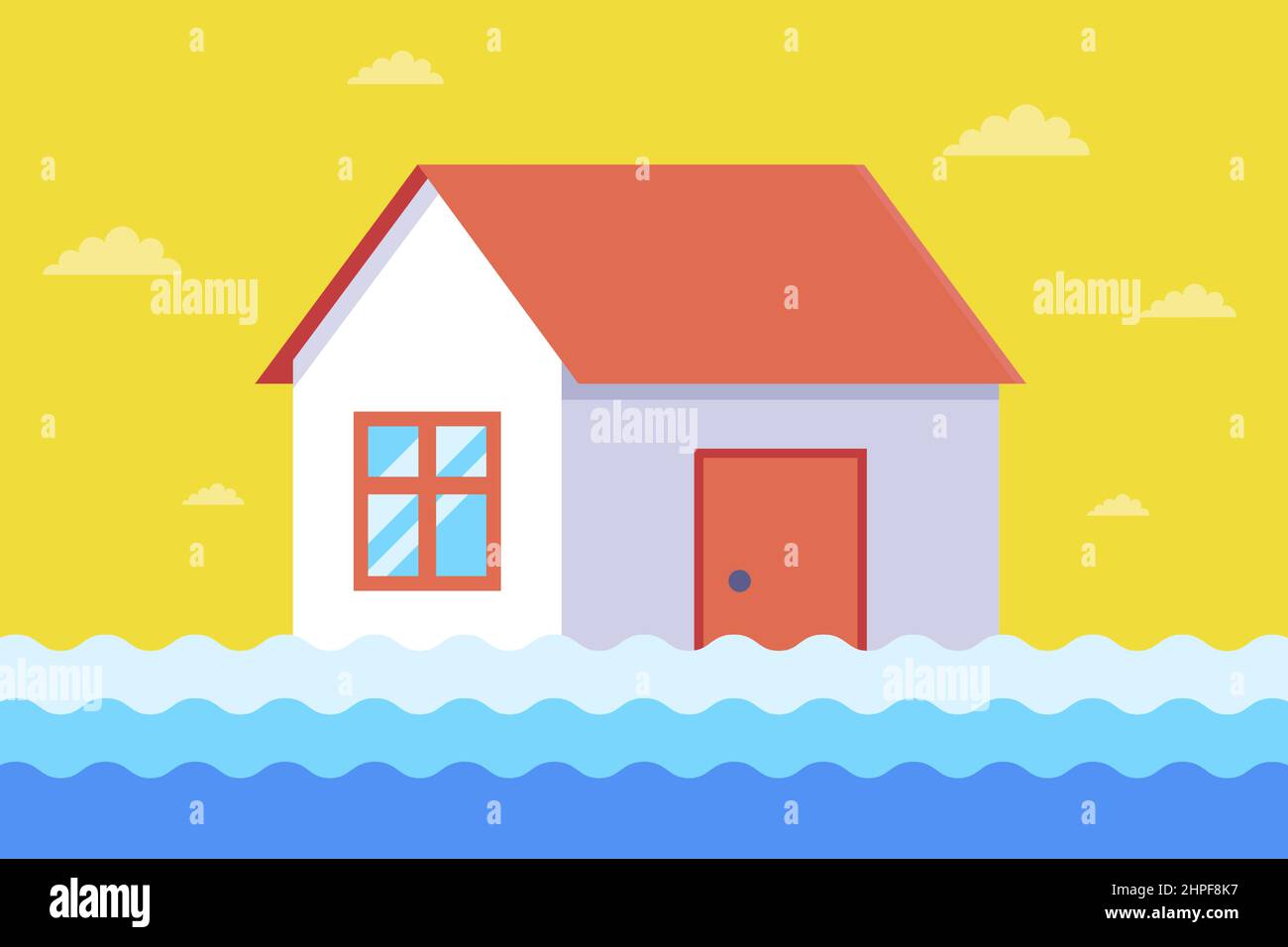 flood in the city. flooding of buildings and structures with water ...