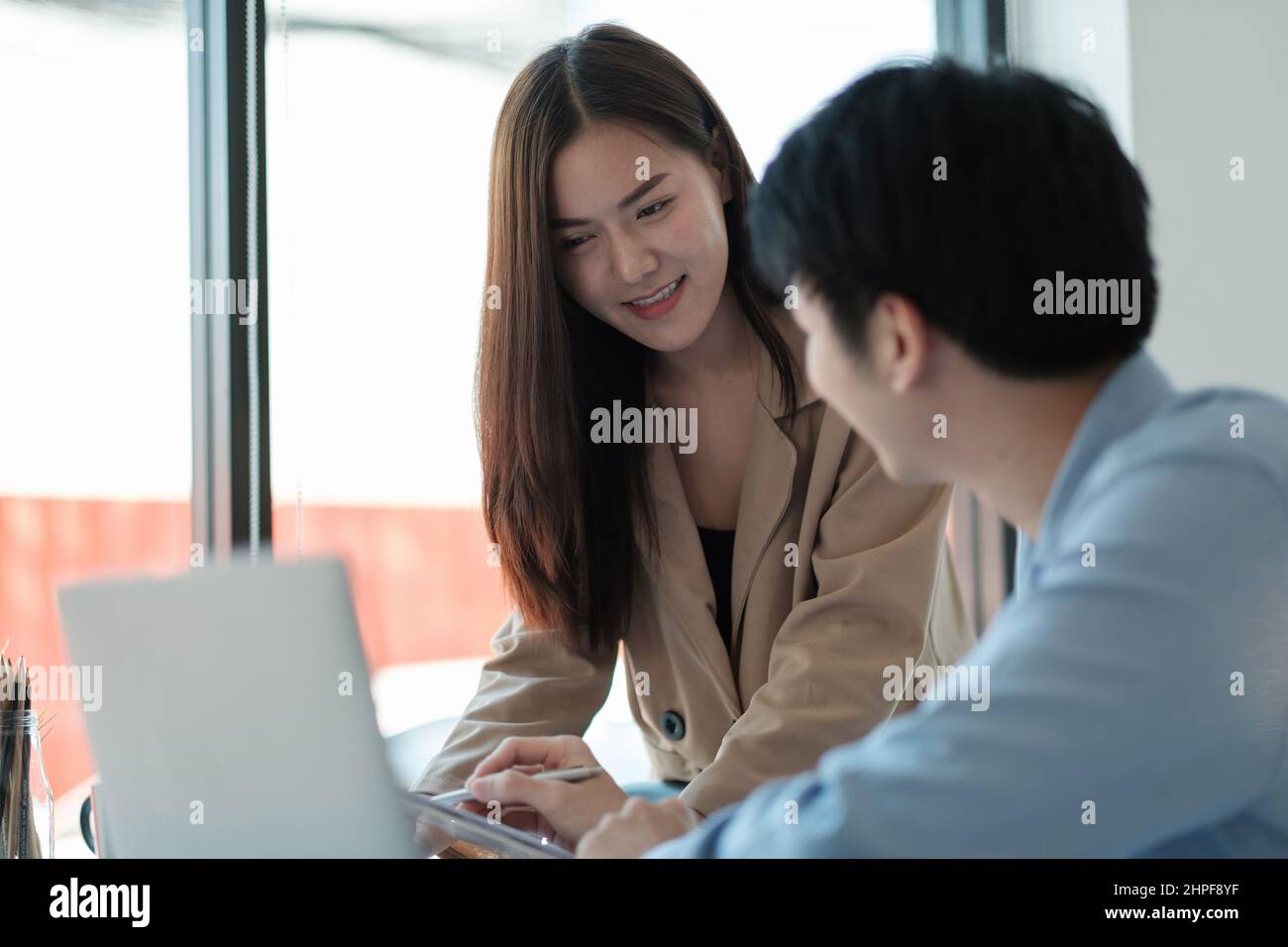 Startup business partners working together for discussing financial ...