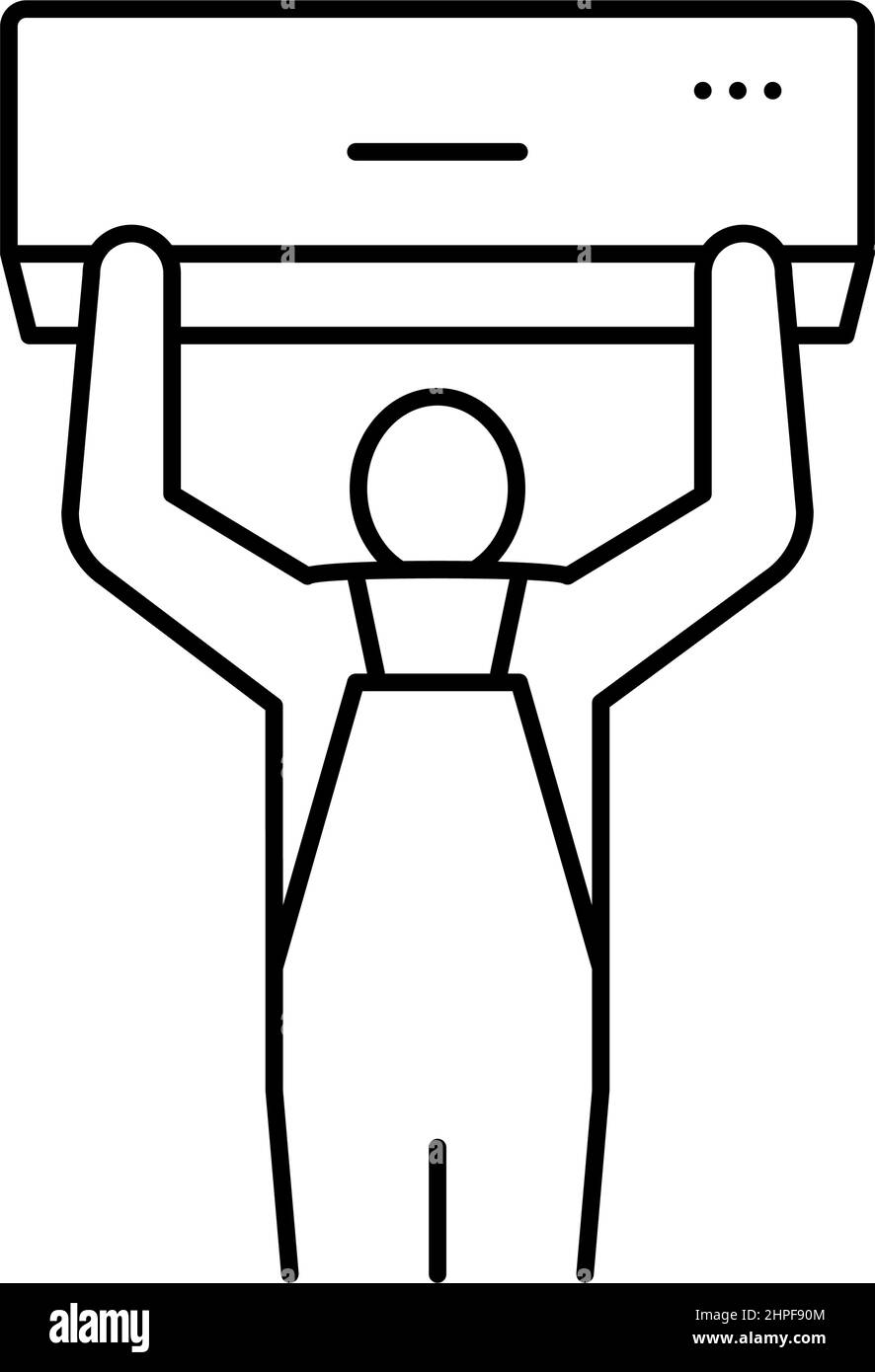 air conditioning installation line icon vector illustration Stock ...