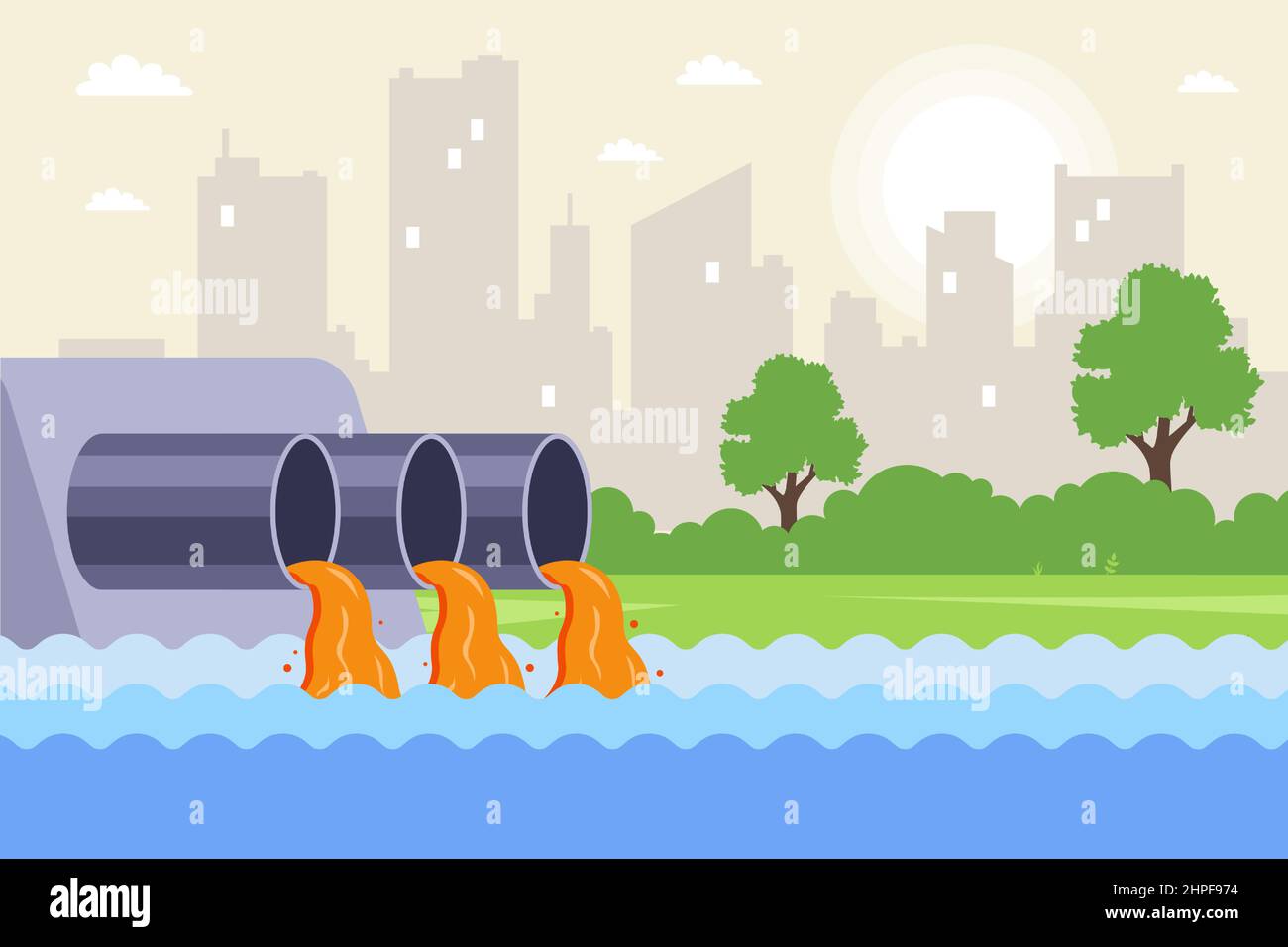 Factory Water Pollution Clipart