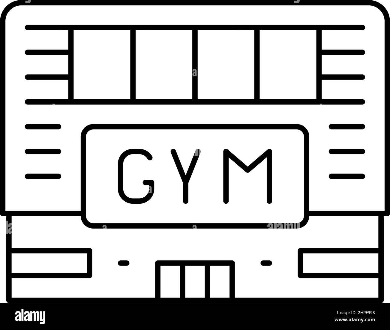 gym building line icon vector illustration Stock Vector Image & Art - Alamy
