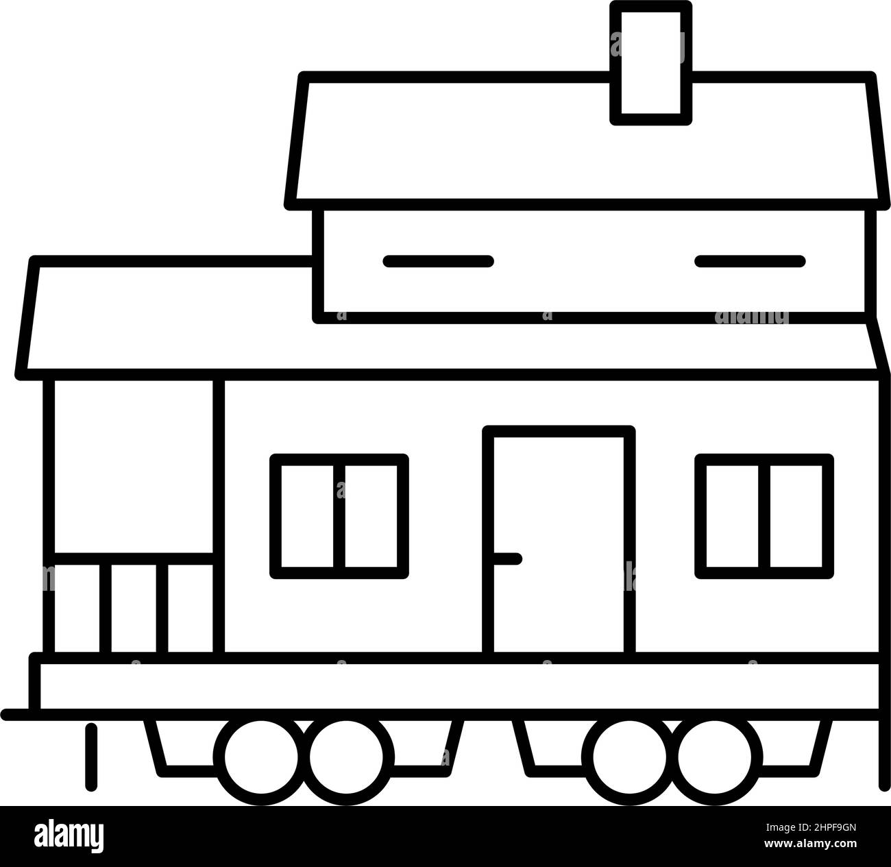 mobile home house line icon vector illustration Stock Vector Image ...