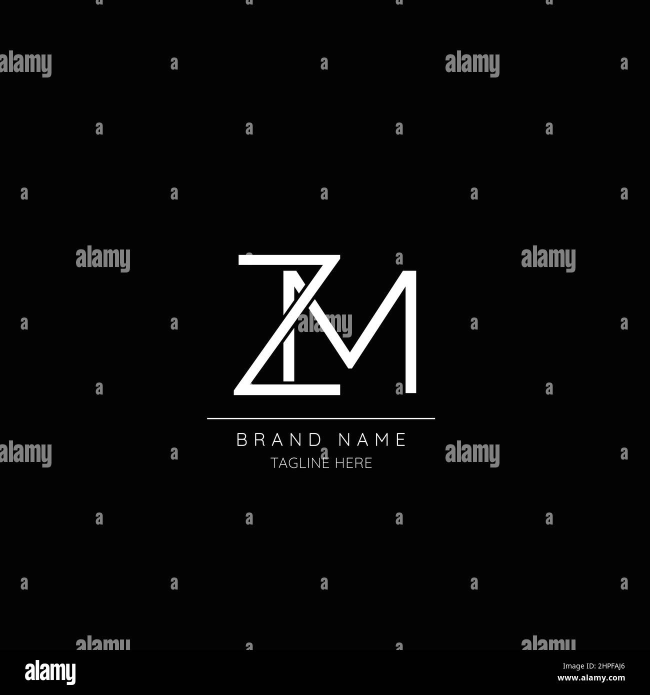 Alphabet ZM initial letter icon logo Stock Vector Image & Art - Alamy