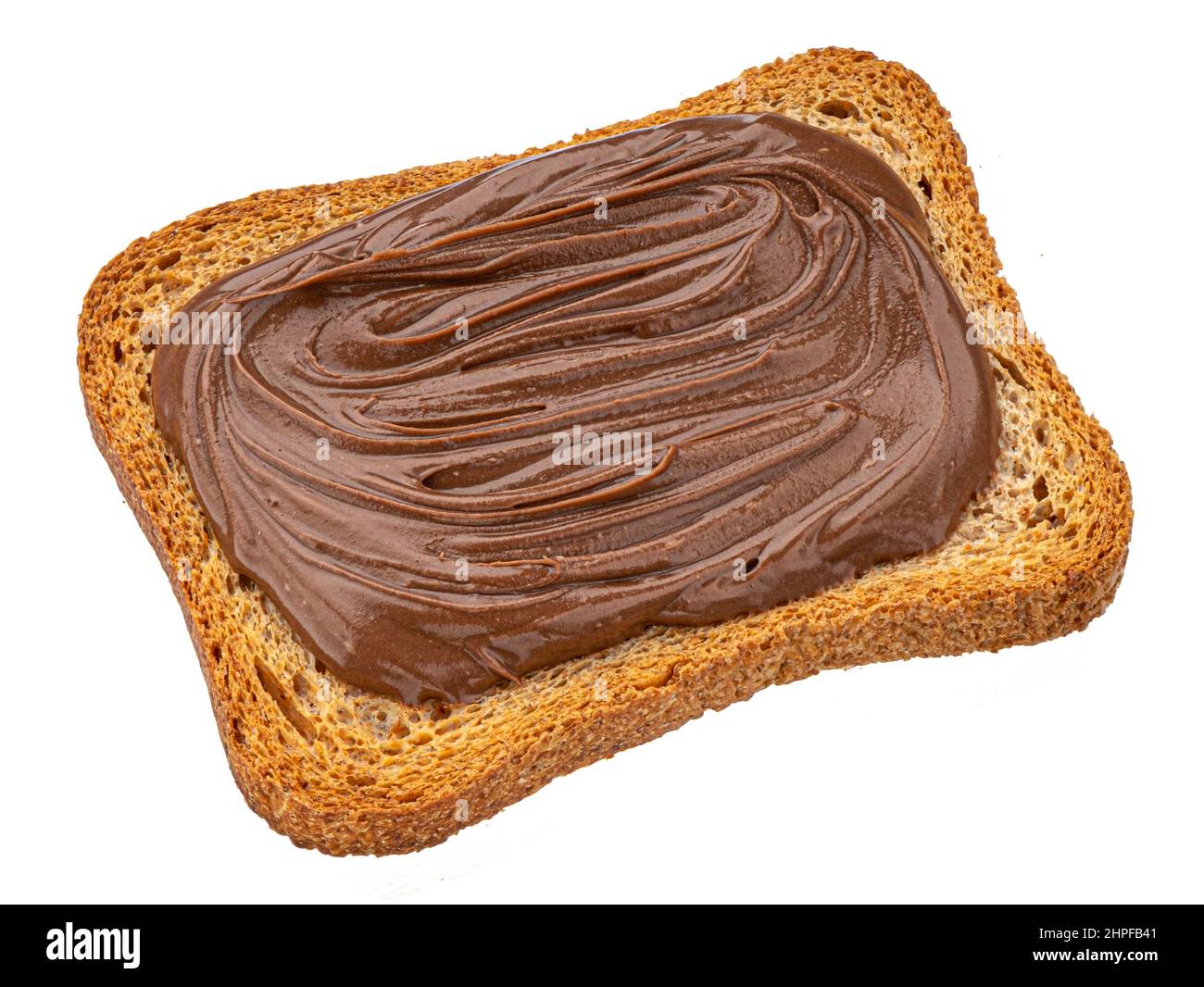 Bread rusk with chocolate cream isolated on white Stock Photo - Alamy