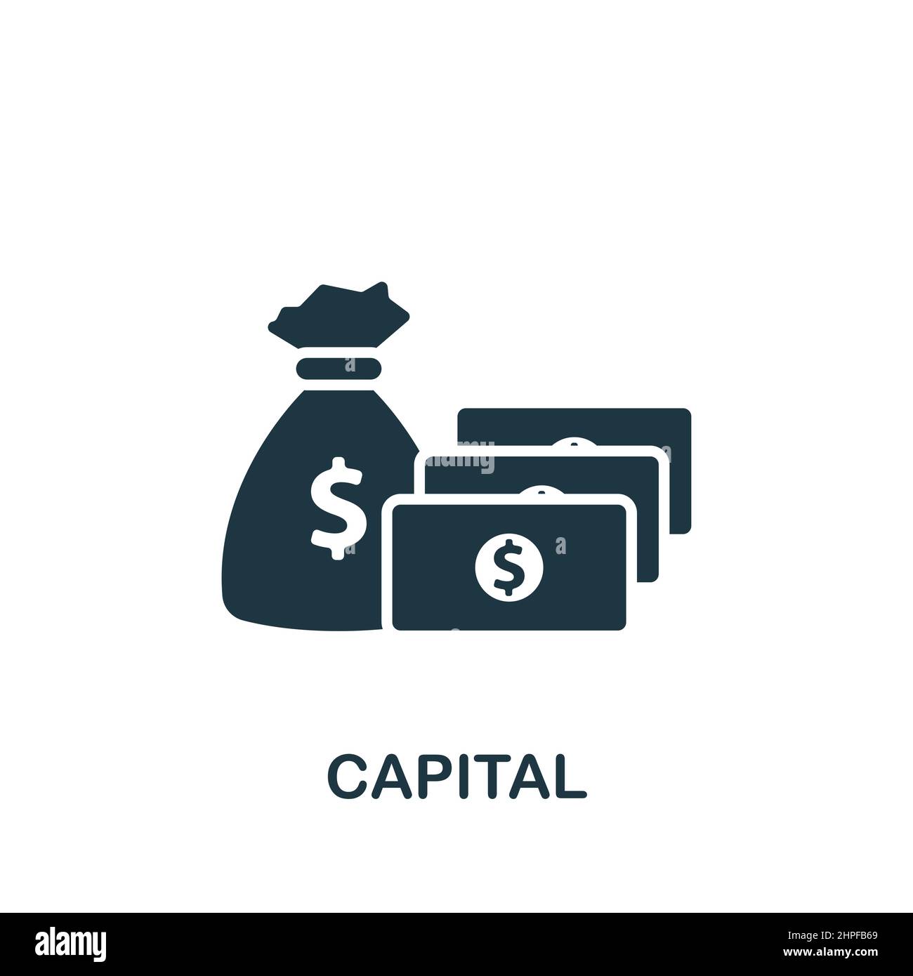 Capital icon. Monochrome simple icon for templates, web design and ...