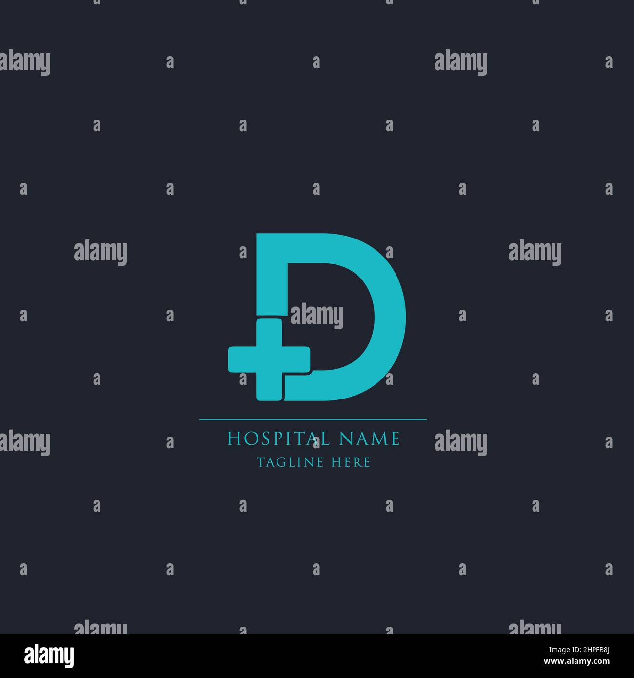 Alphabet D initial letter medical or hospital logo icon Stock Vector ...
