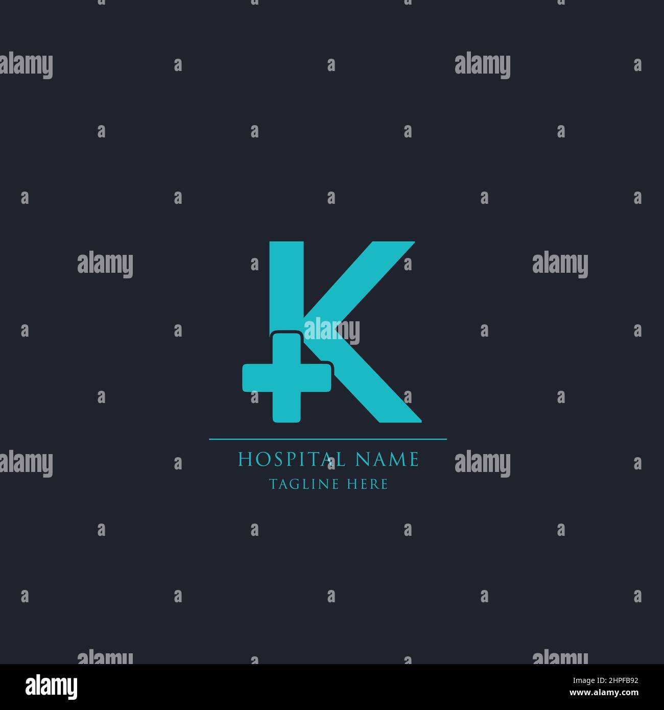 Alphabet K initial letter medical or hospital logo icon Stock Vector ...