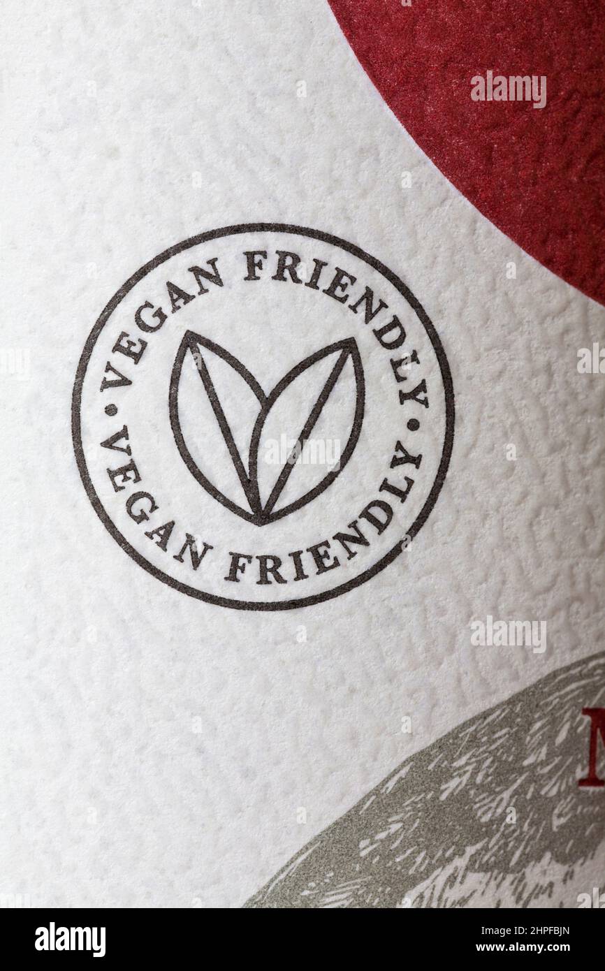 Vegan Friendly symbol logo on bottle of Banrock Station Merlot red wine ...