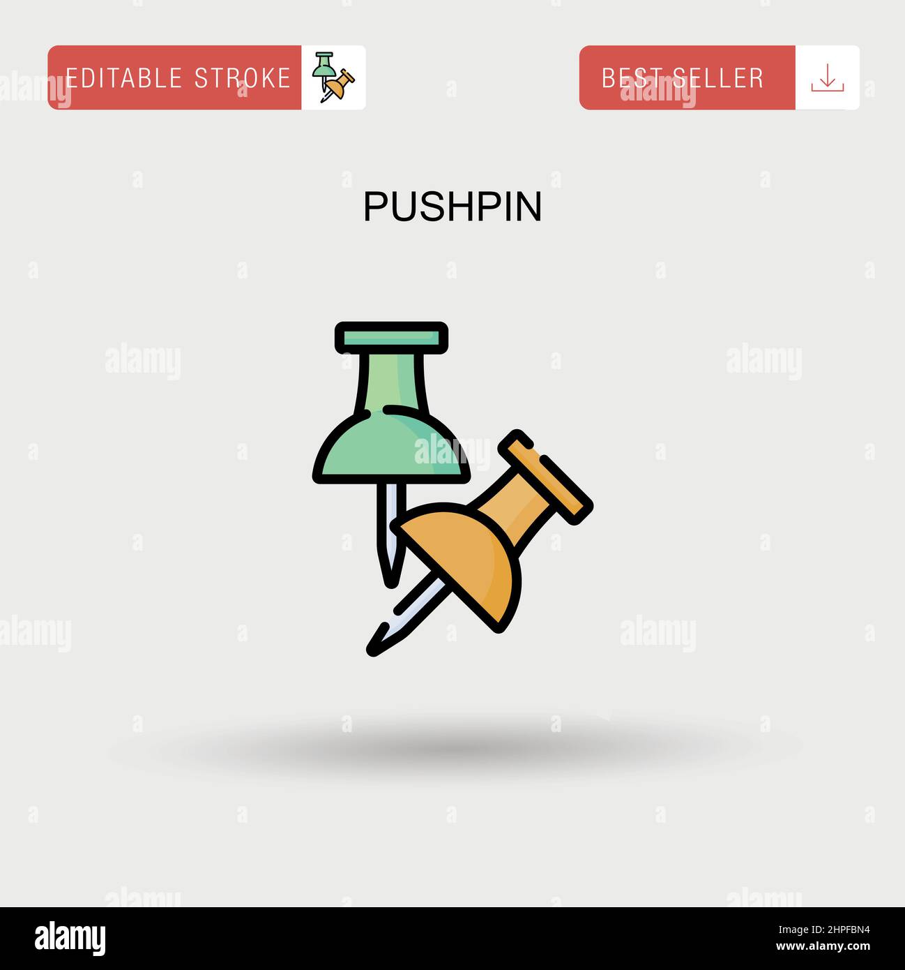 Pushpin Simple vector icon Stock Vector Image & Art - Alamy