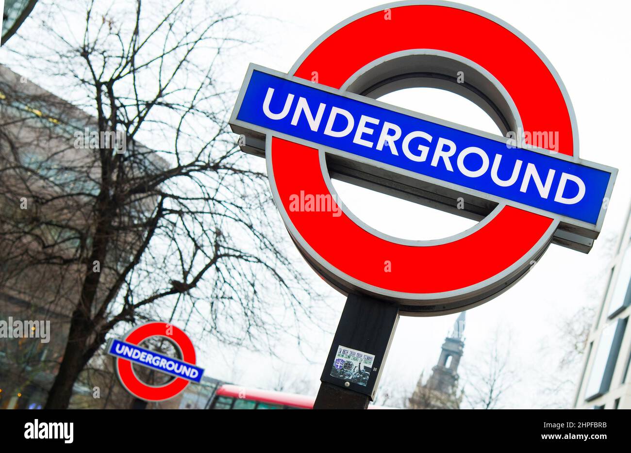 File photo dated 19/3/2020 of the London Underground sign. Transport ...