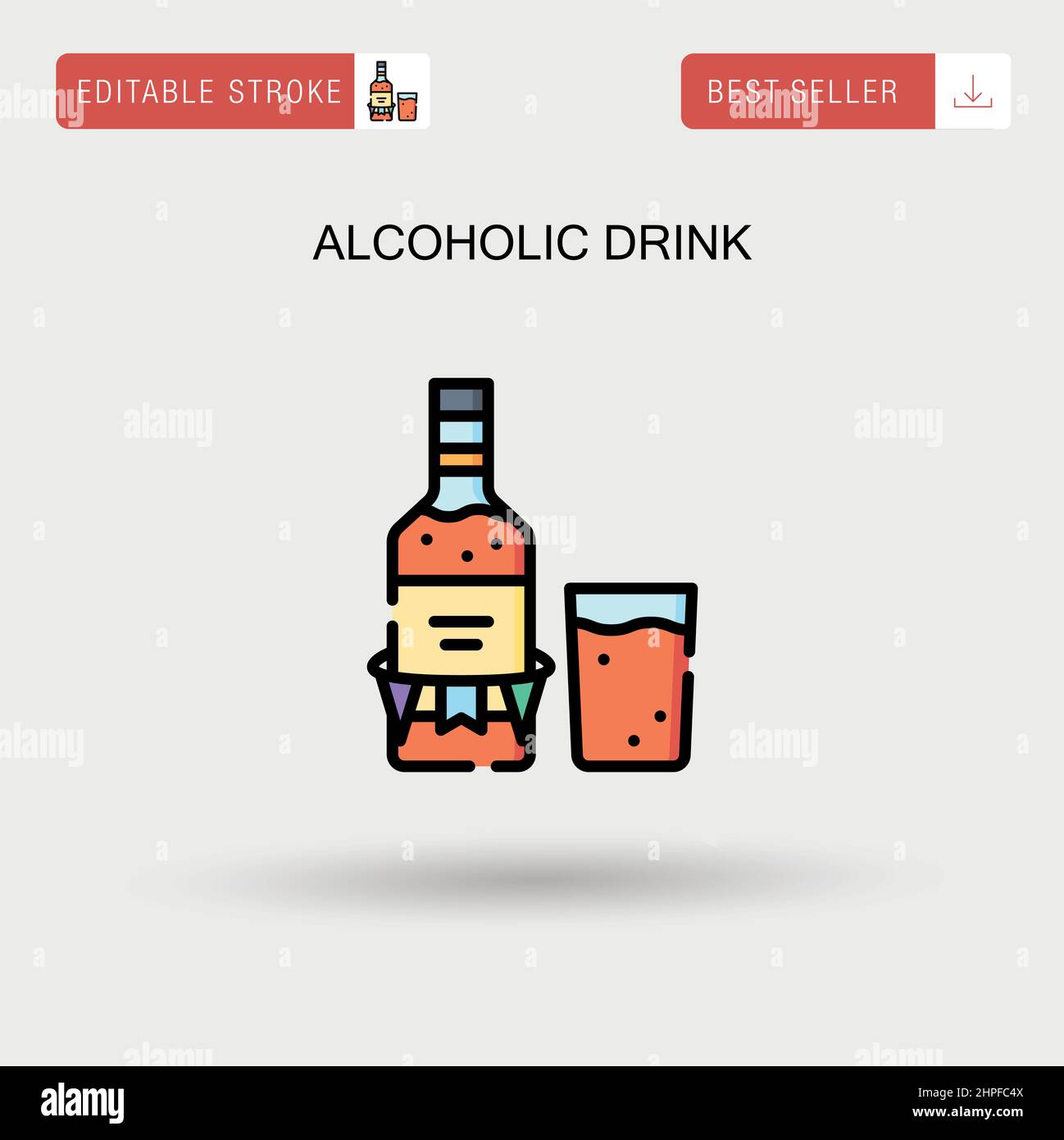Alcoholic drink Simple vector icon Stock Vector Image & Art - Alamy
