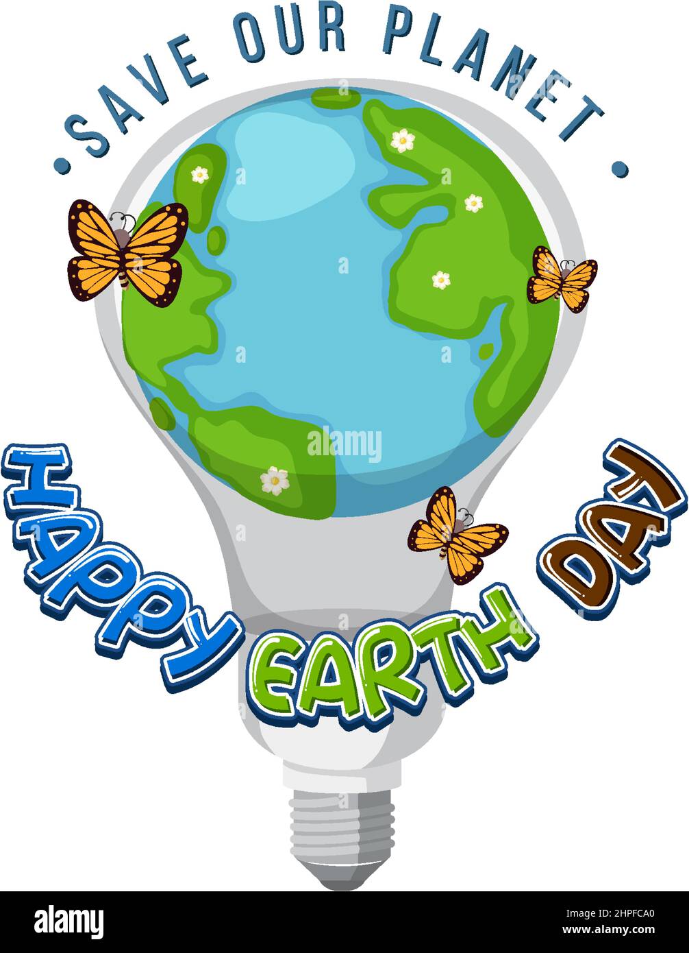 Save Our Planet Concept With Happy Earth Day Logo illustration Stock ...